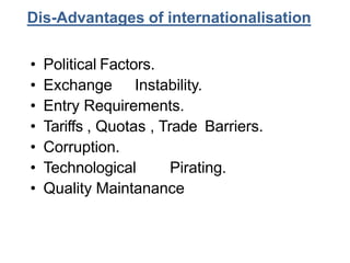 Reasons for internationalisation of business final | PPTX
