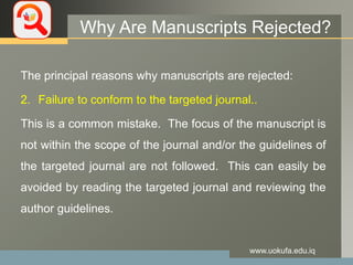 Reasons for Manuscript Rejection? | PDF | Desktop Publishing | Computer ...