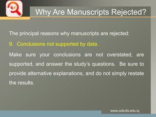 Reasons for Manuscript Rejection? | PDF | Desktop Publishing | Computer ...
