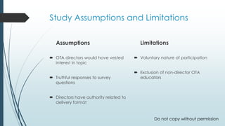 Reasons for non adoption of distance delivery in ota | PPT