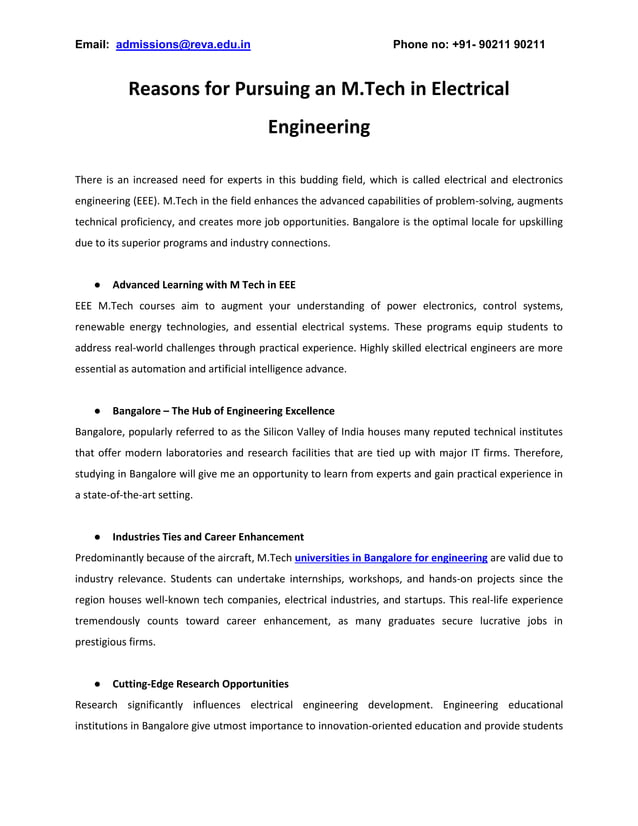 Reasons for Pursuing an M.Tech in Electrical Engineering.pdf