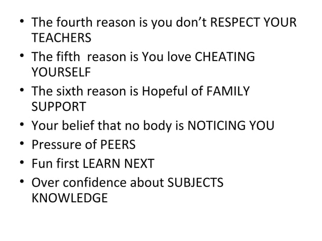 Reasons for skipping class | PPT