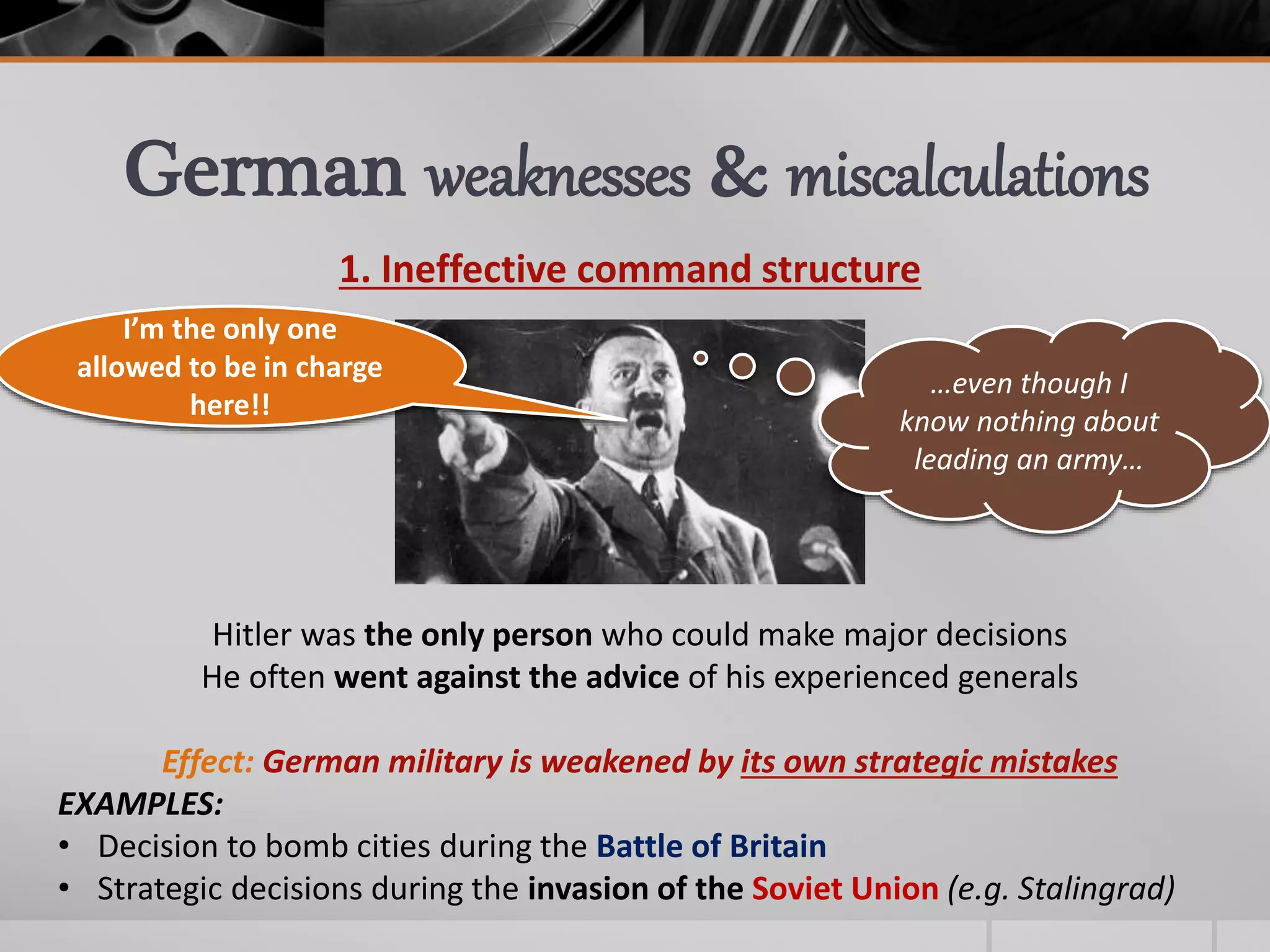 Reasons for the Defeat of Germany in WWII | PPTX