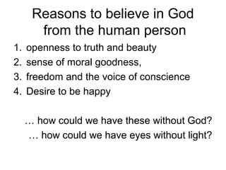 Reasons for the existence of god | PPT