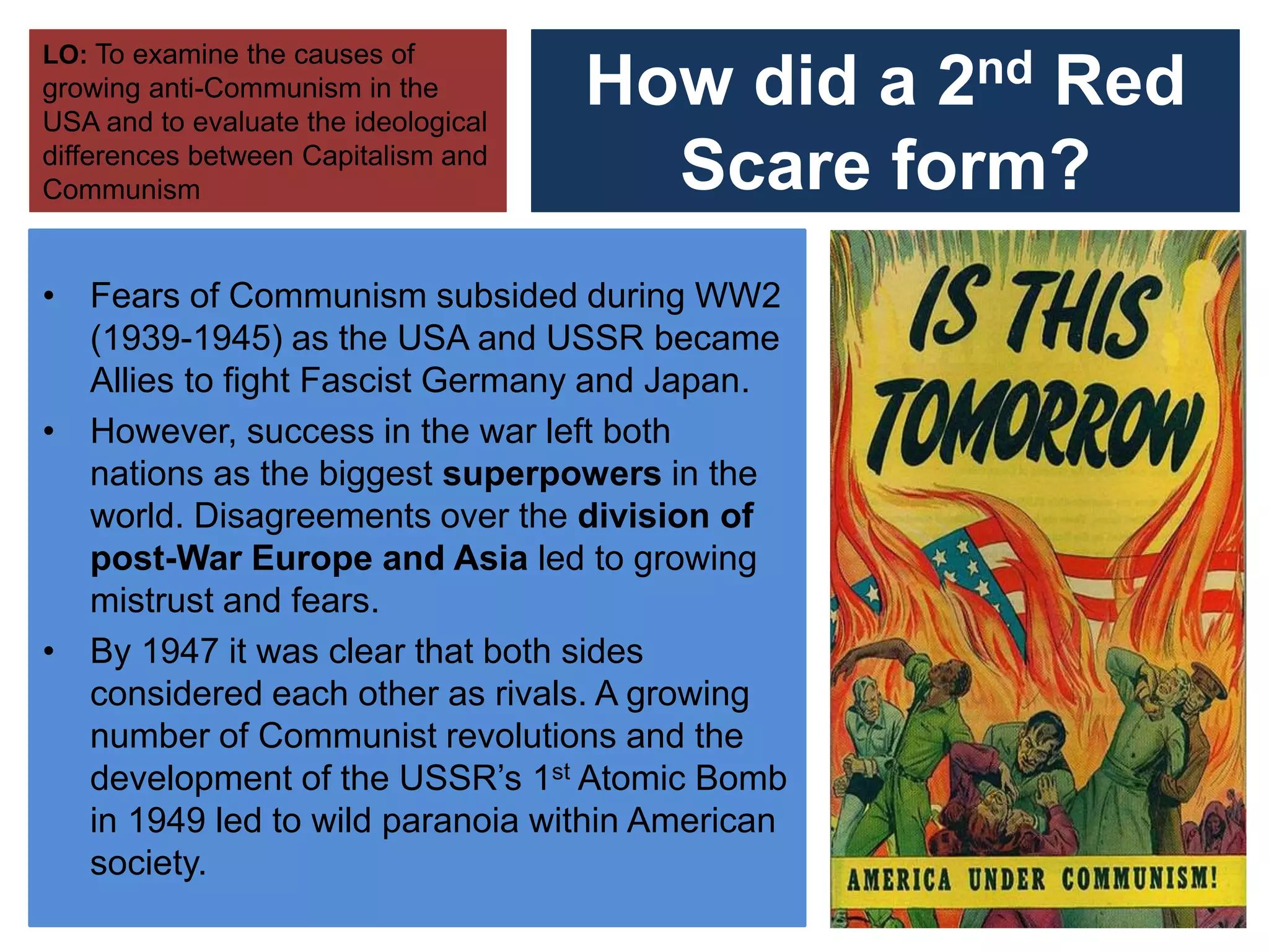 Reasons for the Red Scare | PPTX