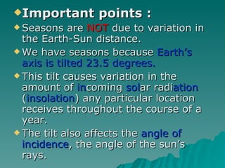 Reasons for the seasons notes | PPT