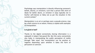 REASONS PEOPLE BECOME MANIPULATIVE | PPT
