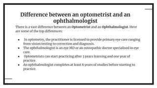 Reasons To Become An Optometrist | PPTX