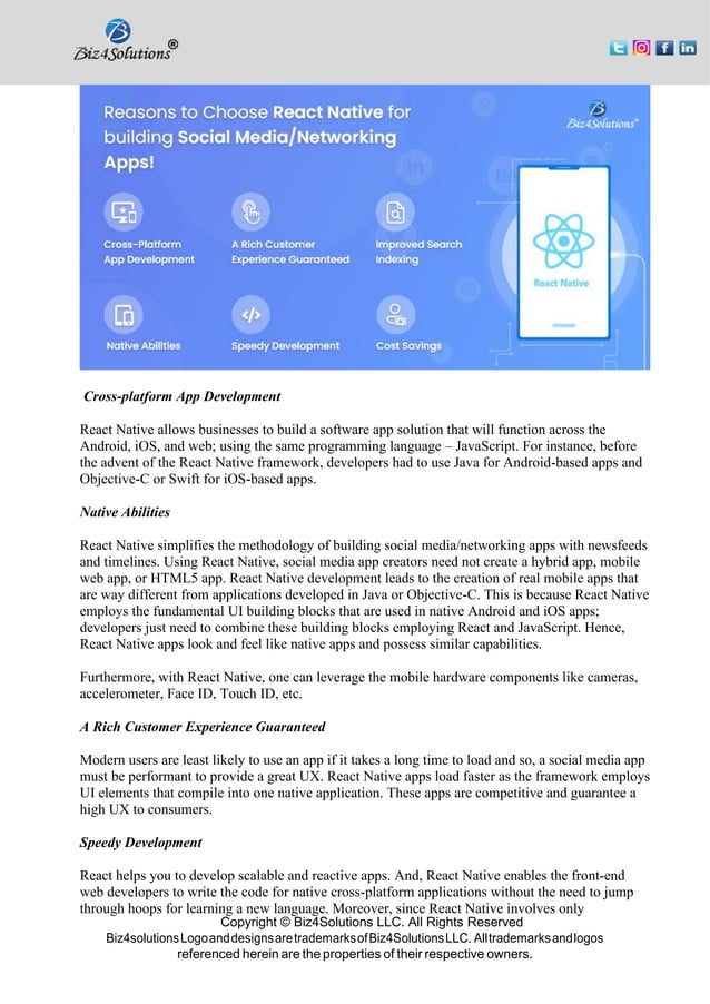Advantages Of Building Social Media Apps In React Native Pdf
