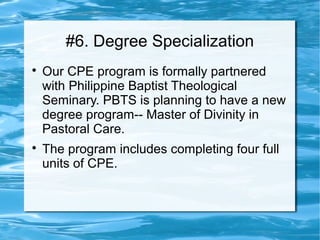 Clinical Pastoral Education | PPT
