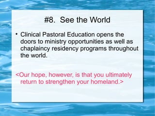 Clinical Pastoral Education | PPT