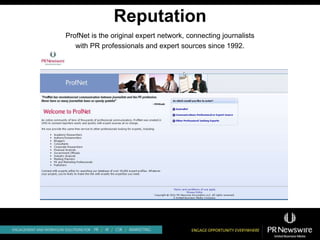Why Should Journalists Use ProfNet? | PPTX | Social Networking | Internet