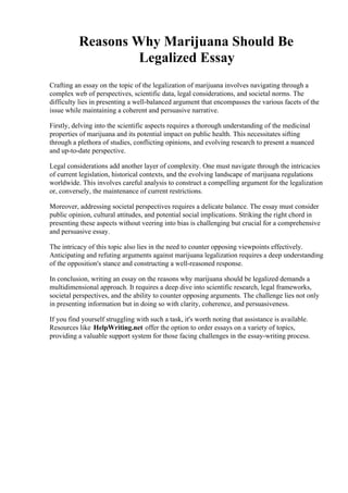 Reasons Why Marijuana Should Be Legalized Essay.pdf