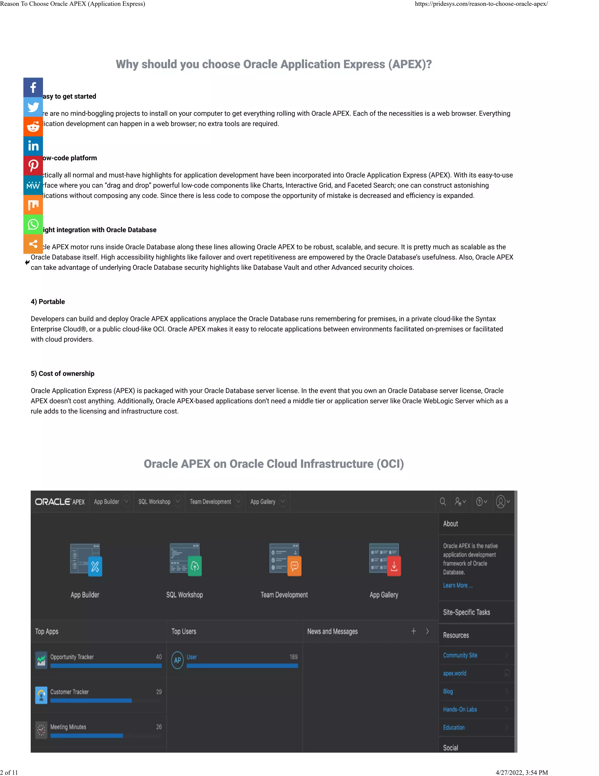 Reason To Choose Oracle Apex Application Express Pdf