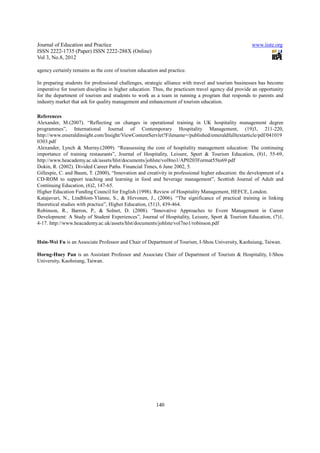 Reassessing the core of tourism education from the perspectives of ...