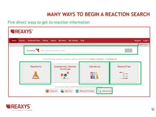 Reaxys reactions june2014 | PPTX