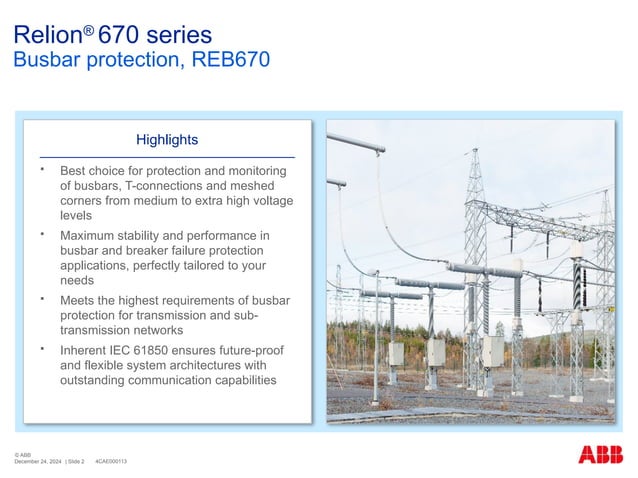 REB670 2.1 Bus Bar relay introduction for bus protection | PPT