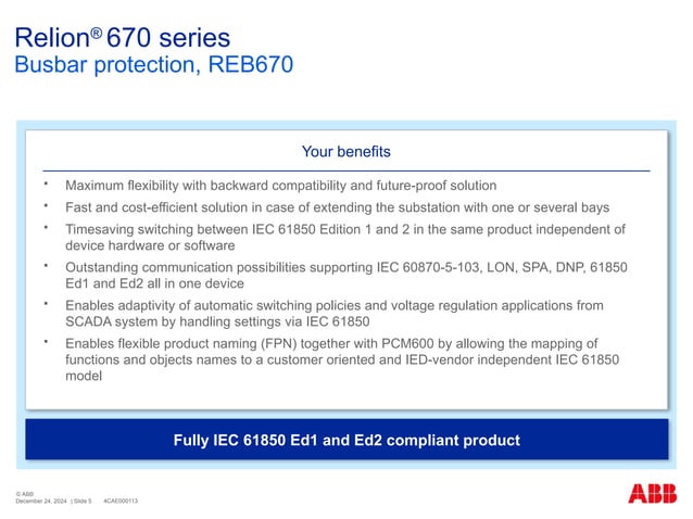 REB670 2.1 Bus Bar relay introduction for bus protection | PPT