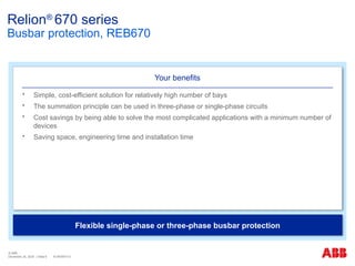 REB670 2.1 Bus Bar relay introduction for bus protection | PPT