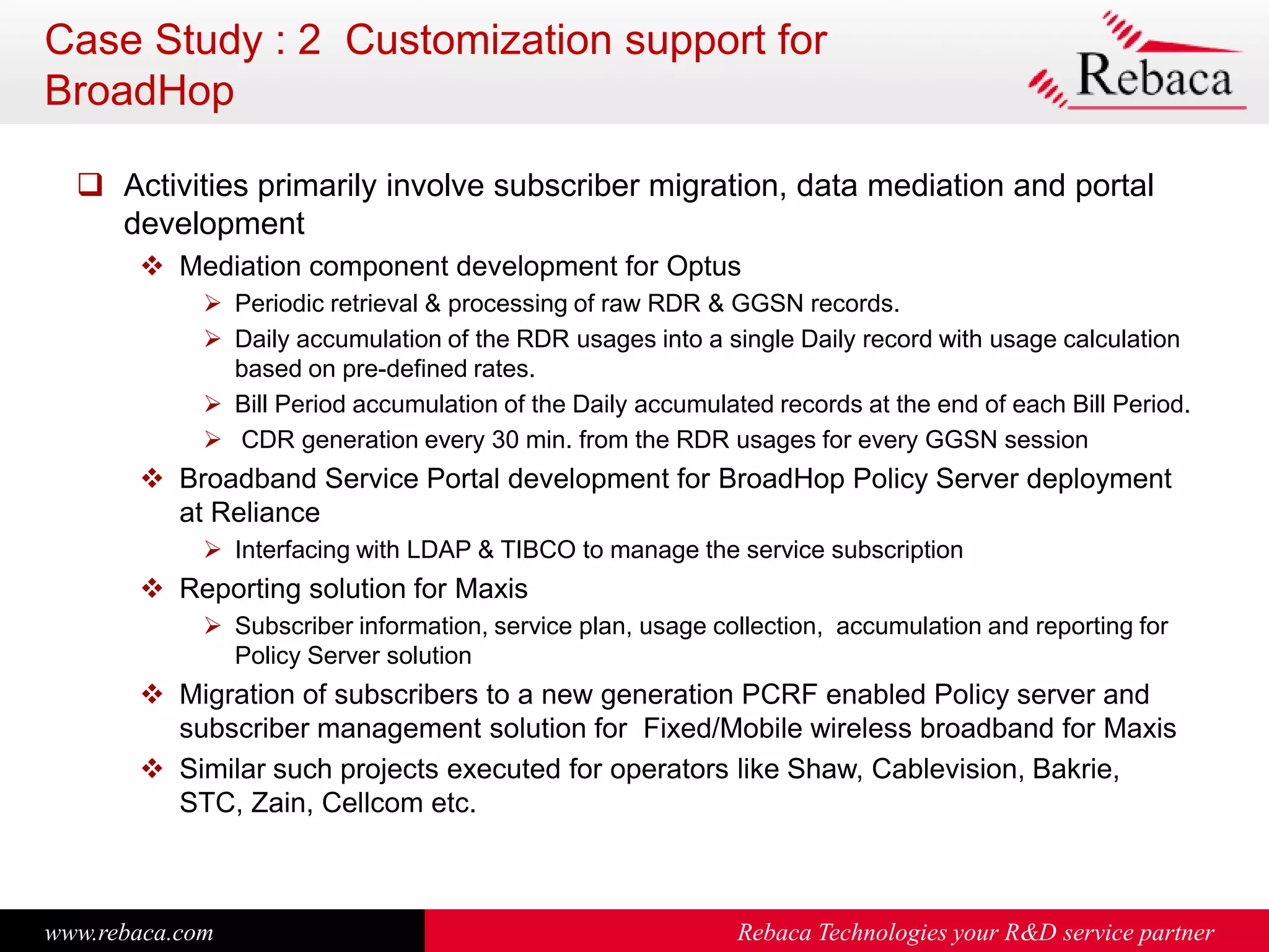 Rebaca DPI and PCRF Expertie Overview | PDF