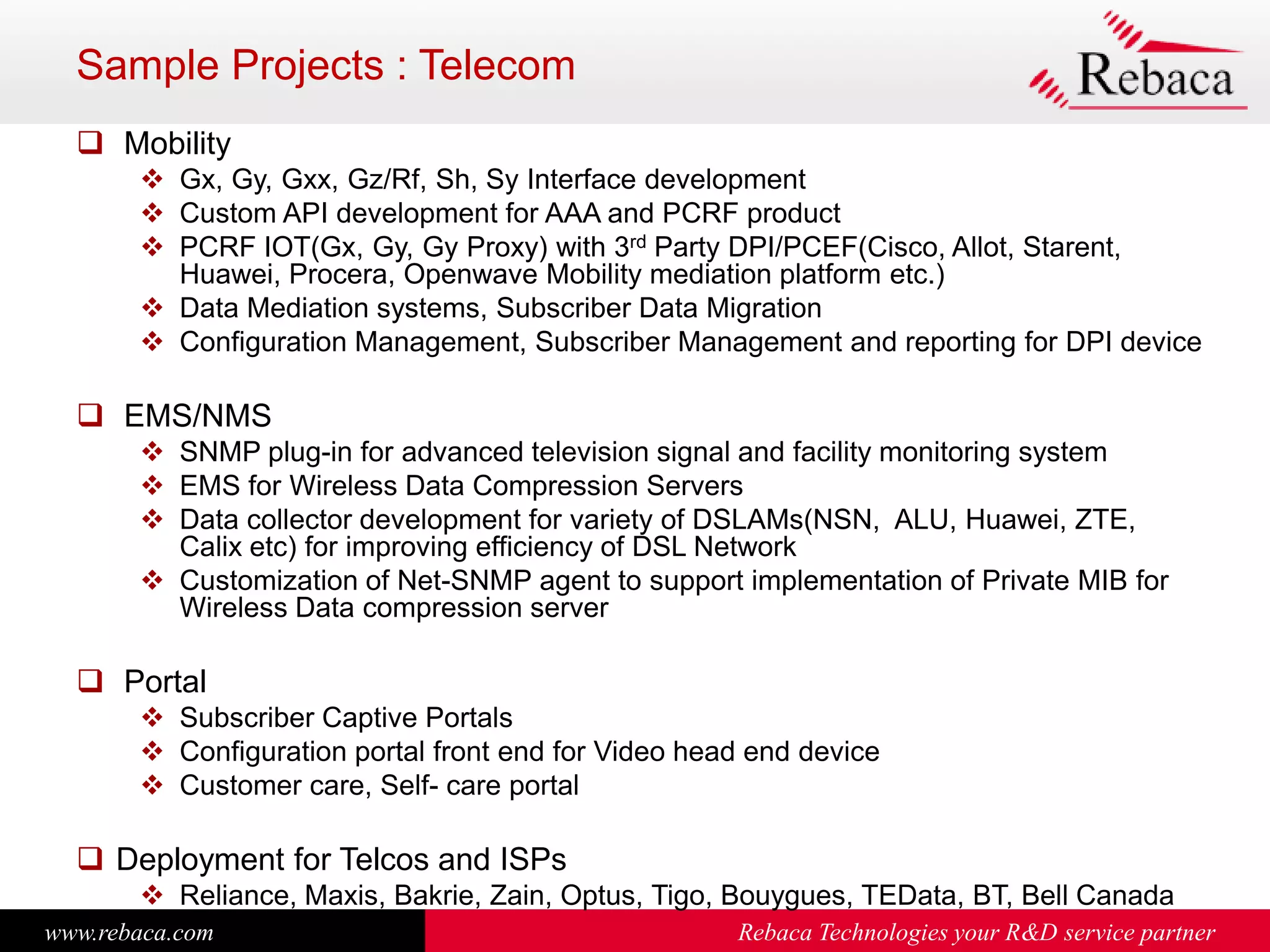 Rebaca technologies corporate overview | PPT