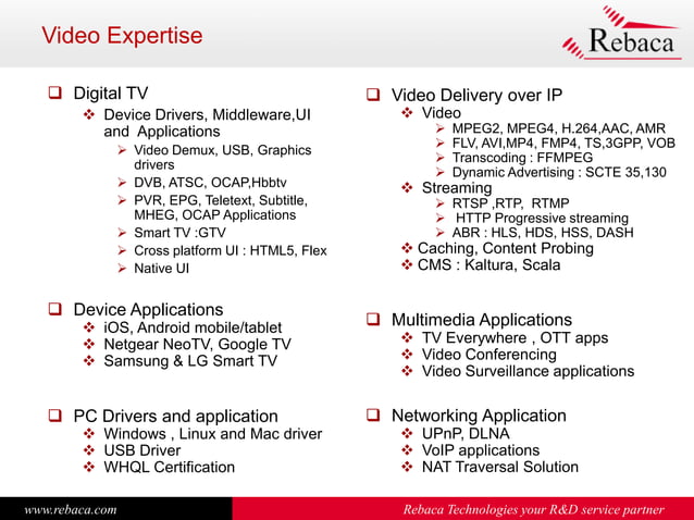 Rebaca technologies corporate overview | PPT