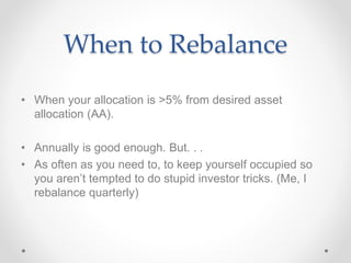 Rebalancing | PPTX | Stocks and Bonds | Personal Investing