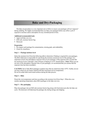 Reballing instruction manual | PDF