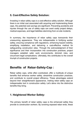 Rebar-Safety-Cap | PDF | Civil Engineering Industry | Industries