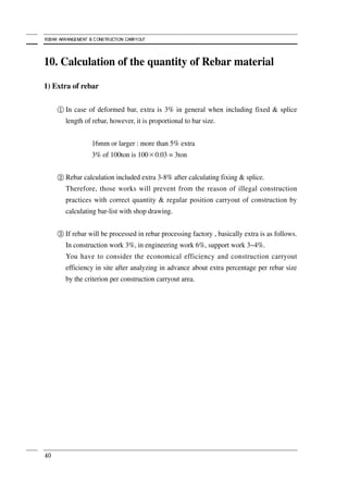 Rebar arrangement and construction carryout | PDF