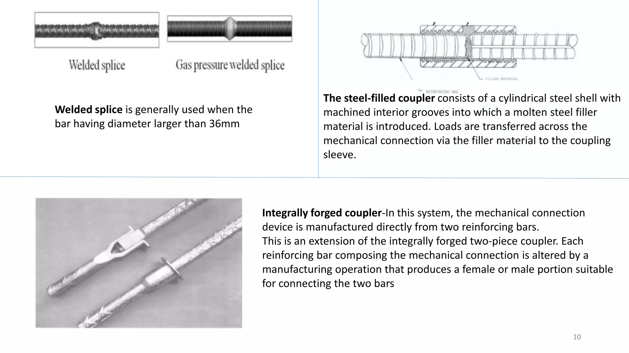 Rebar coupler as an alternative of column splices | PPTX