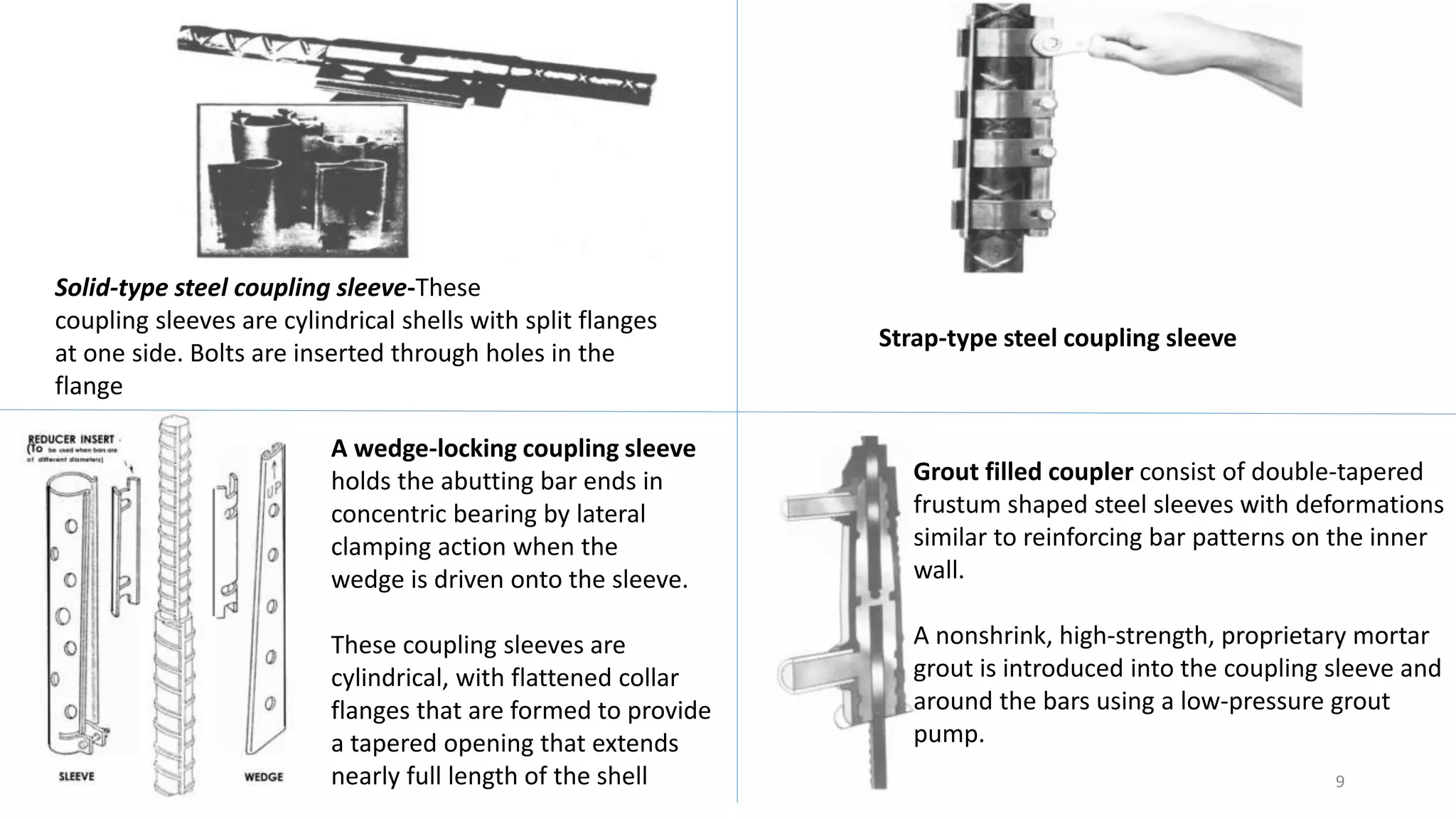 Rebar coupler as an alternative of column splices | PPTX