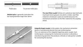 Rebar coupler as an alternative of column splices | PPTX