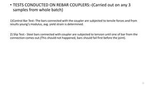Rebar coupler as an alternative of column splices | PPTX
