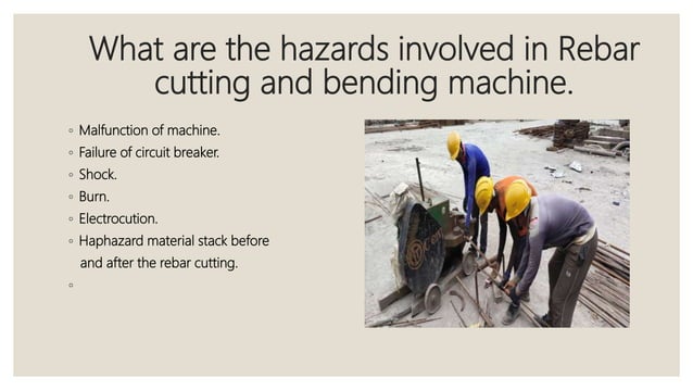 Rebar cutting hazards | PPTX | First Aid | Injuries