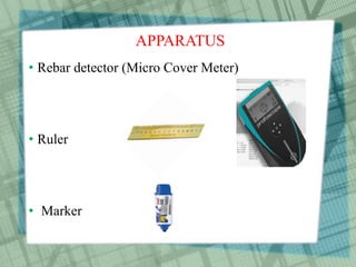 Rebar detector Test of Nondestructive Test | PPTX