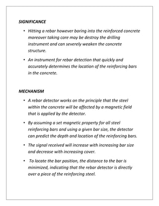 Rebar detector test | PDF