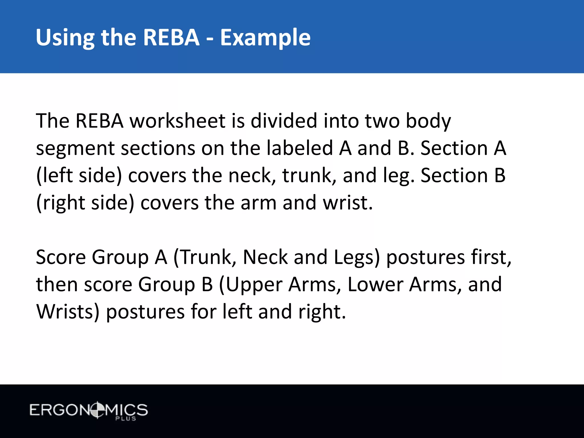REBA - Rapid Entire Body Assessment | PDF