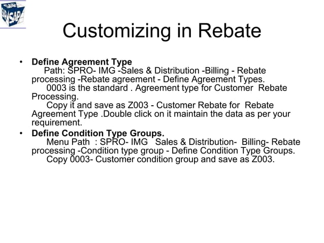 Rebate sap SD.ppt | Business Accounting & Finance | Business