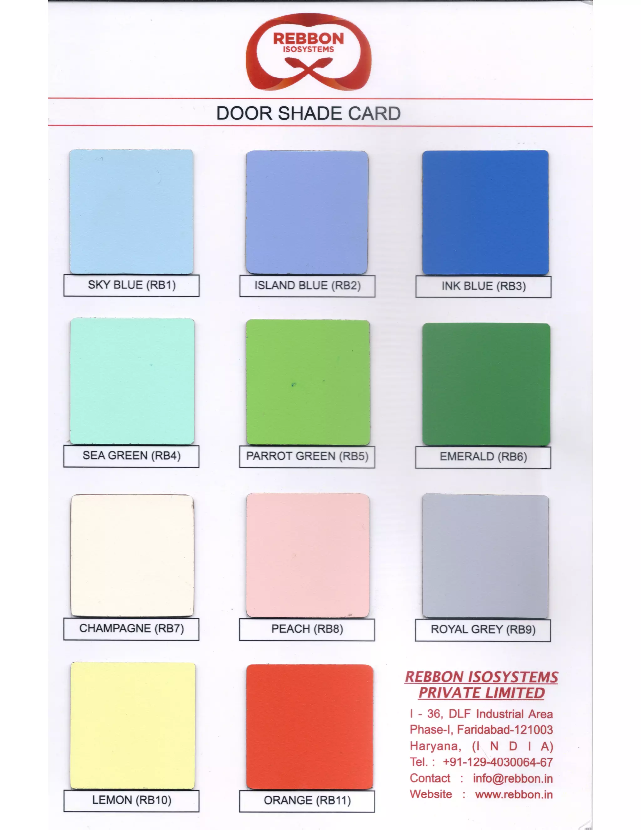 Rebbon shade card | PDF