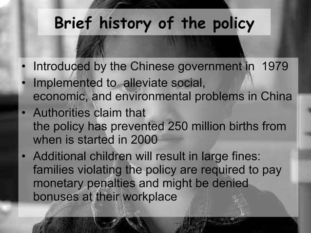 Rebecca Chinas One Child | PPT