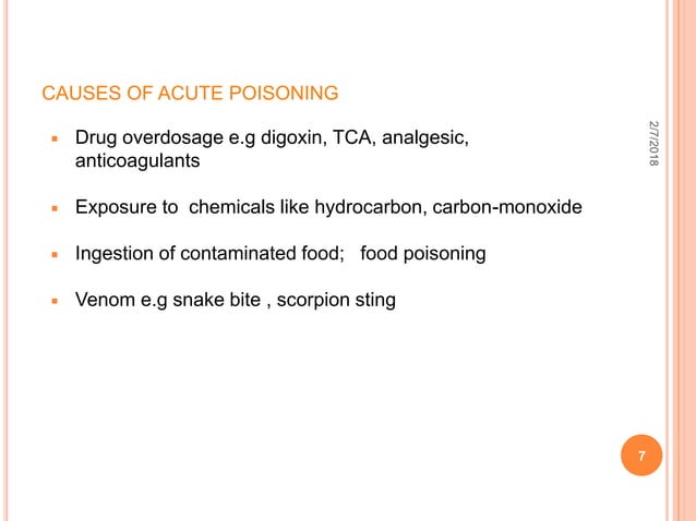 acute poisoning and management | PPTX | Heart and Cardiovascular ...
