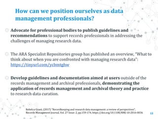 Positioning record keepers as data management professionals | PPT
