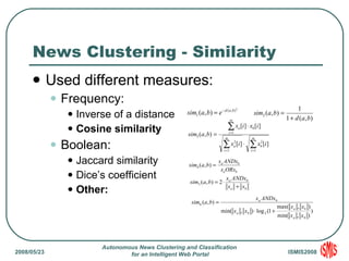 Autonomous News Clustering and Classification for an Intelligent Web Portal | PPS | Internet ...