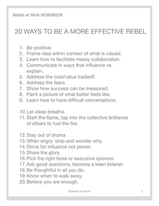 Rebels At Work: Overcoming Top Five Mistakes | PDF
