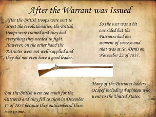 Rebellions of 1837 1838 power point | PPT