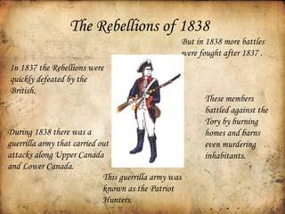 Rebellions of 1837 1838 power point | PPT
