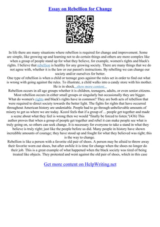 Rebellious Teenager Essay | PDF