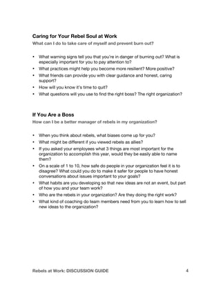 "Rebels at Work" Discussion Guide | PDF