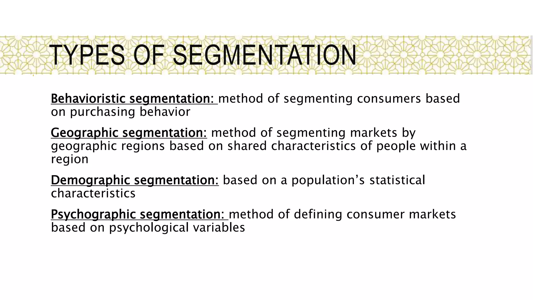 Process of Segmenting the Consumer Market | PPTX
